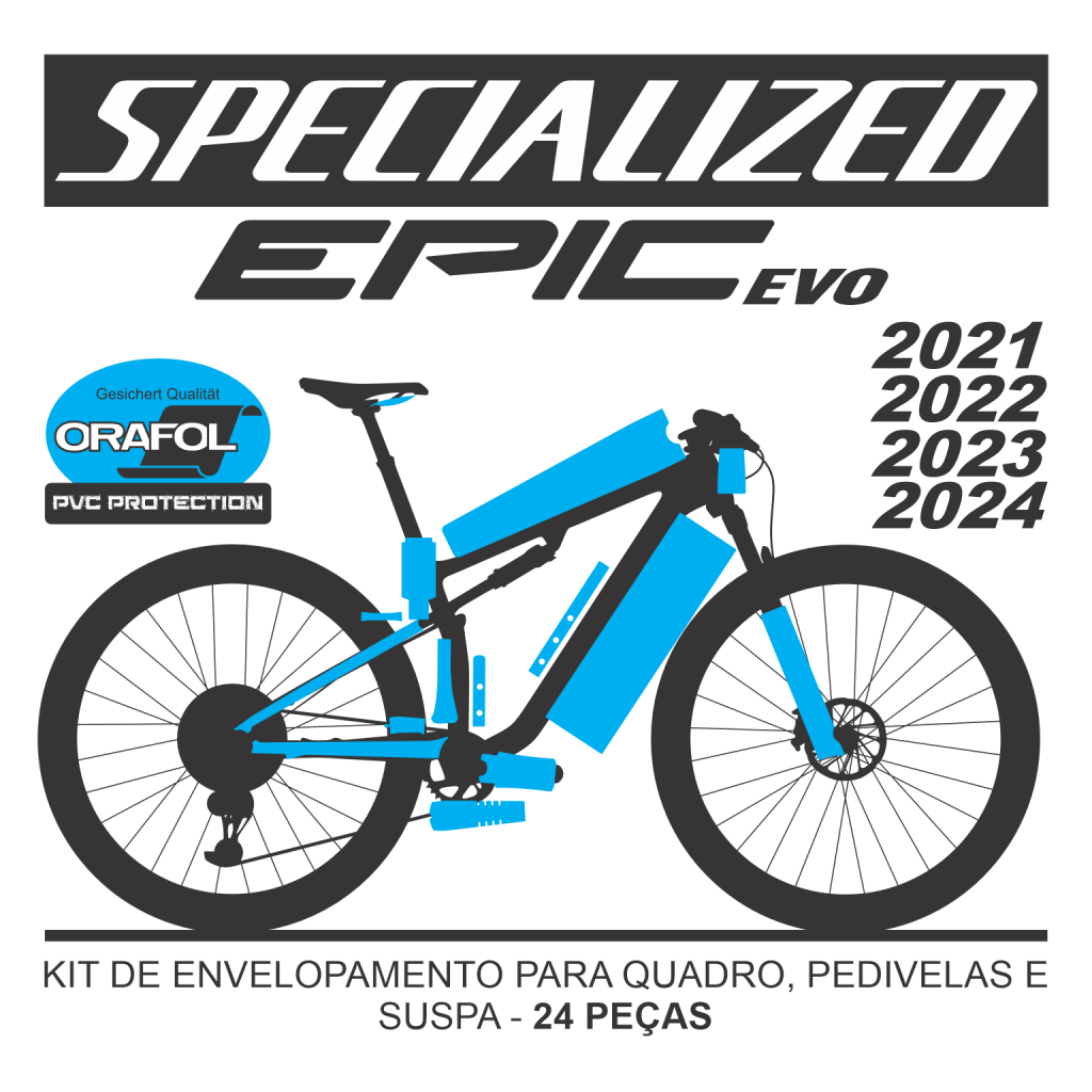 Kit de Envelopamento Protetivo PVC (brilho) Specialized Epic Evo – Mod ...