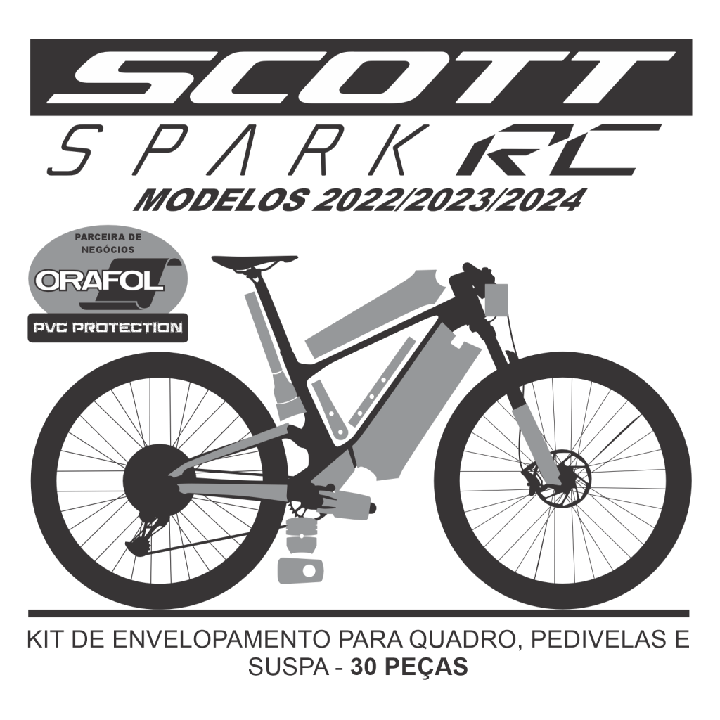 Kit de Envelopamento Protetivo em PVC (fosco) Scott Spark RC – Modelo ...