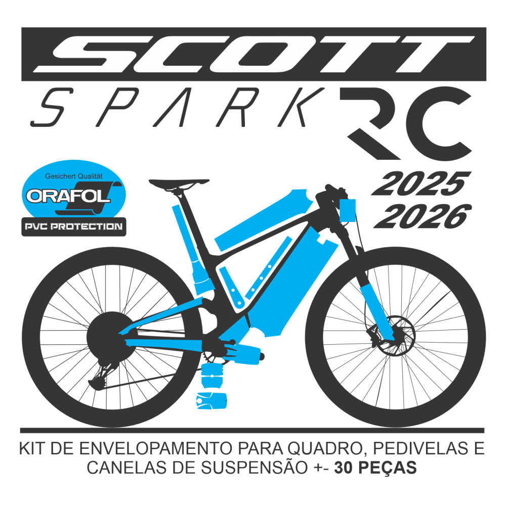 Kit de Envelopamento Protetivo em PVC (brilho) Scott Spark RC – Modelo ...